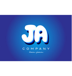 Ja circular letter logo with circle brush design Vector Image