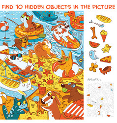 Hungry thief find 10 hidden objects Royalty Free Vector