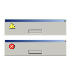 Retro computer window old user interface warning Vector Image
