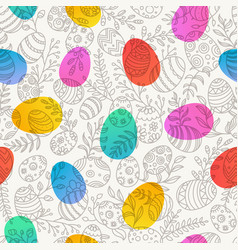Easter seamless pattern with eggs and spring Vector Image