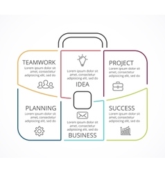 Briefcase infographic template for bag Royalty Free Vector