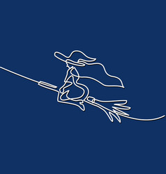 Continuous line drawing of halloween pumpkin Vector Image