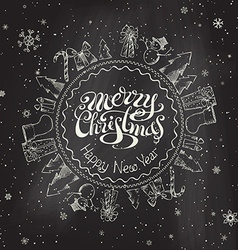 Chalk christmas background Royalty Free Vector Image