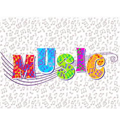 Music notes musical poster silver note symphony Vector Image