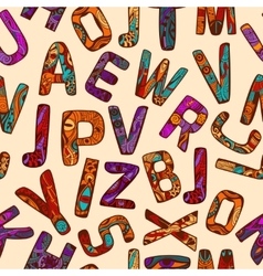 Black background with white scrawling alphabet Vector Image