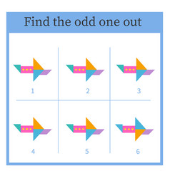 Logic game for kids find the odd one out Vector Image