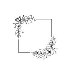Modern square frame with floral decoration Vector Image