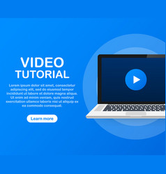 Video tutorials icon concept study and learning Vector Image