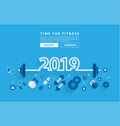 Happy new year 2022 time for fitness in gym Vector Image