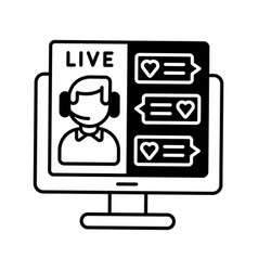 Like and heart icons for live stream video Vector Image
