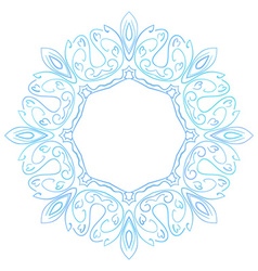 Blue and white floral decorative round Royalty Free Vector