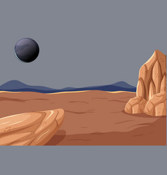 Outer space surface landscape Royalty Free Vector Image