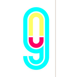 Typo number 9 3d neon fonts modern alphabet Vector Image