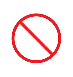 Red no sign isolated on transparent background Vector Image