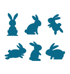 Dancing rabbit silhouette Royalty Free Vector Image
