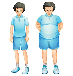 Opposite adjectives thin and fat Royalty Free Vector Image