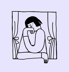 Cartoon doodles pandemic Royalty Free Vector Image