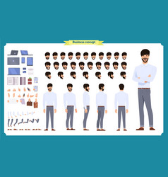 Front side back view animated character Royalty Free Vector