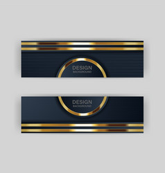 Color abstract geometric banner with gold shapes Vector Image