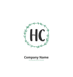 H c hc initial handwriting and signature logo Vector Image