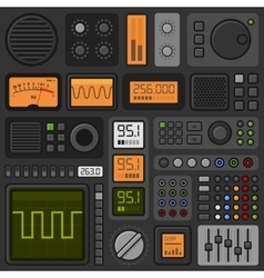 Set of black hud vertical rulers infographic Vector Image