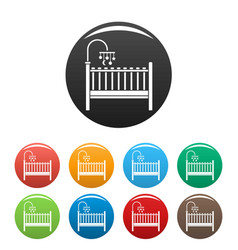 Baby bed icon simple style Royalty Free Vector Image