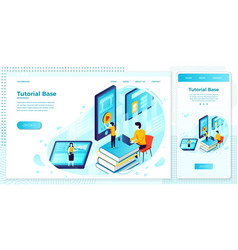 Online education landing enhance skill learning Vector Image