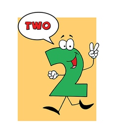 Funny cartoon friendly number 2 two guy Royalty Free Vector