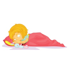 Boy sleeping at night Royalty Free Vector Image