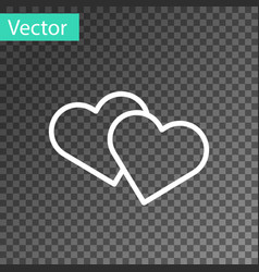 White line heart icon isolated on transparent Vector Image