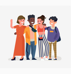 Line-up talking people Royalty Free Vector Image