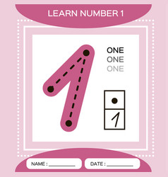 Learn numbers 1 one children educational game Vector Image