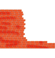 Exploding out hole in red brick wall Royalty Free Vector