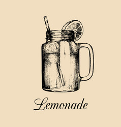Lemonade in mason jar Royalty Free Vector Image