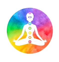 Meditation aura and chakras Royalty Free Vector Image