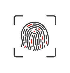 Black volume fingerprint whit shadow isolated on Vector Image