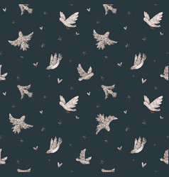 Beautiful Seamless Pattern With Cute Hand Vector Image