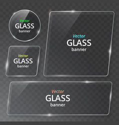 Transparent glass plate mock up see through Vector Image