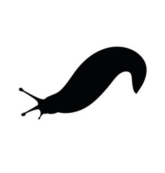 Black silhouette slug cartoon animal design flat Vector Image