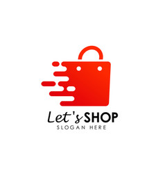 Lets shopping logo design template shopping icon Vector Image
