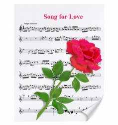 Red roses with music notes Royalty Free Vector Image
