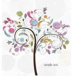 Doodles background with colorful tree Royalty Free Vector