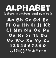 English alphabet numbers and symbols Royalty Free Vector