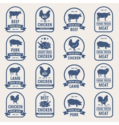 Set of vintage butchery meat stamps and labels Vector Image