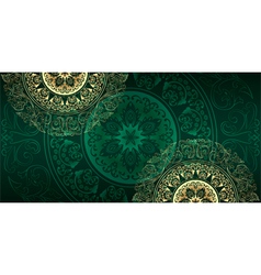 Green gold floral seamless pattern background Vector Image