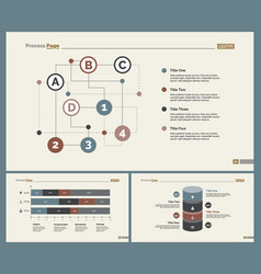 Three statistics charts slide templates set Vector Image