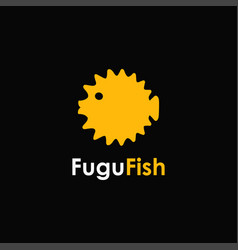 Cute fugu fish cartoon mascot logo Royalty Free Vector Image