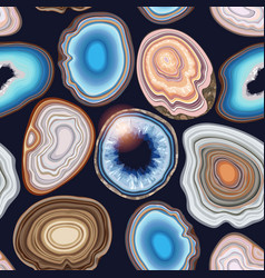 Seamless pattern with geode and agate cuts Vector Image