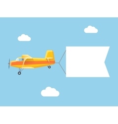 Cartoon plane with pilot clouds and advertising Vector Image