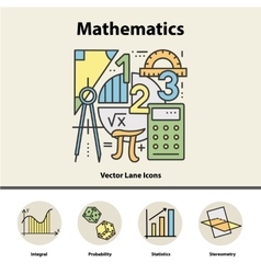Modern thin line icons of mathematics Royalty Free Vector